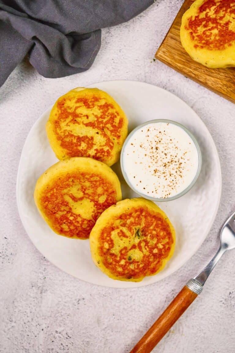 Vegan Stuffed Potato Cakes - The Cheeky Chickpea