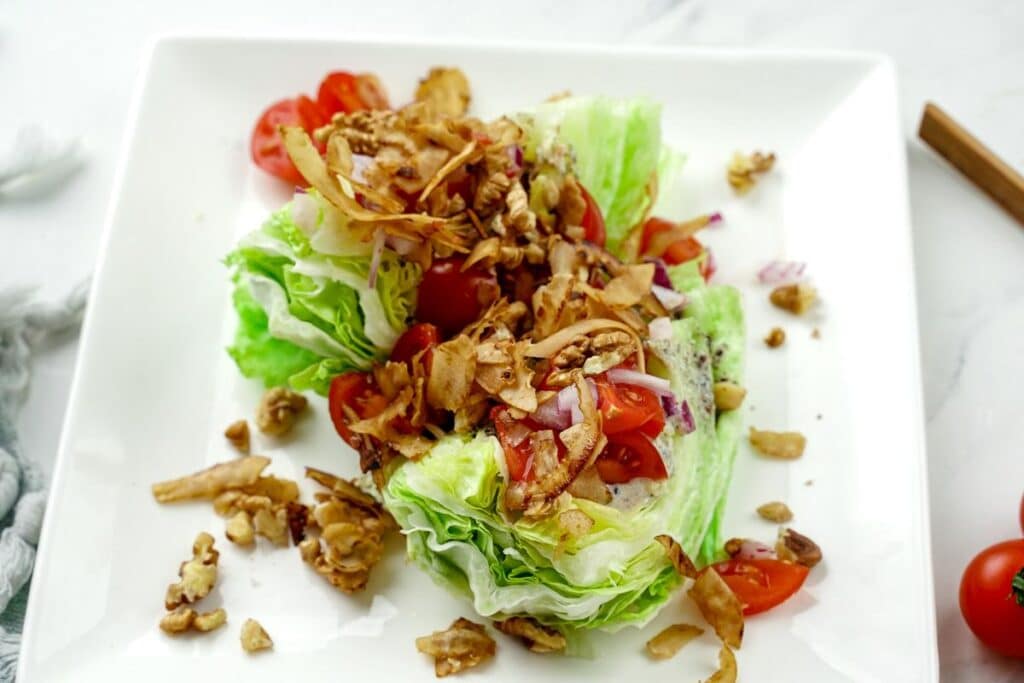 Vegan Wedge Salad with Coconut Bacon - The Cheeky Chickpea