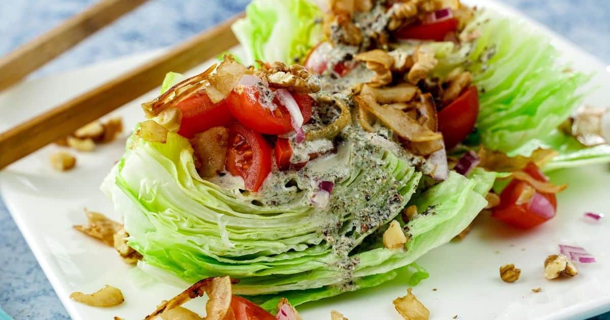 Vegan Wedge Salad with Coconut Bacon - The Cheeky Chickpea