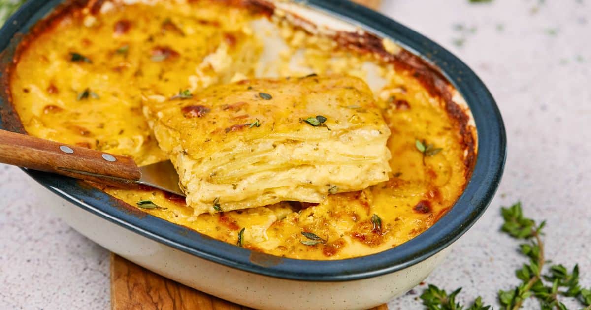 Vegan Scalloped Potatoes - The Cheeky Chickpea